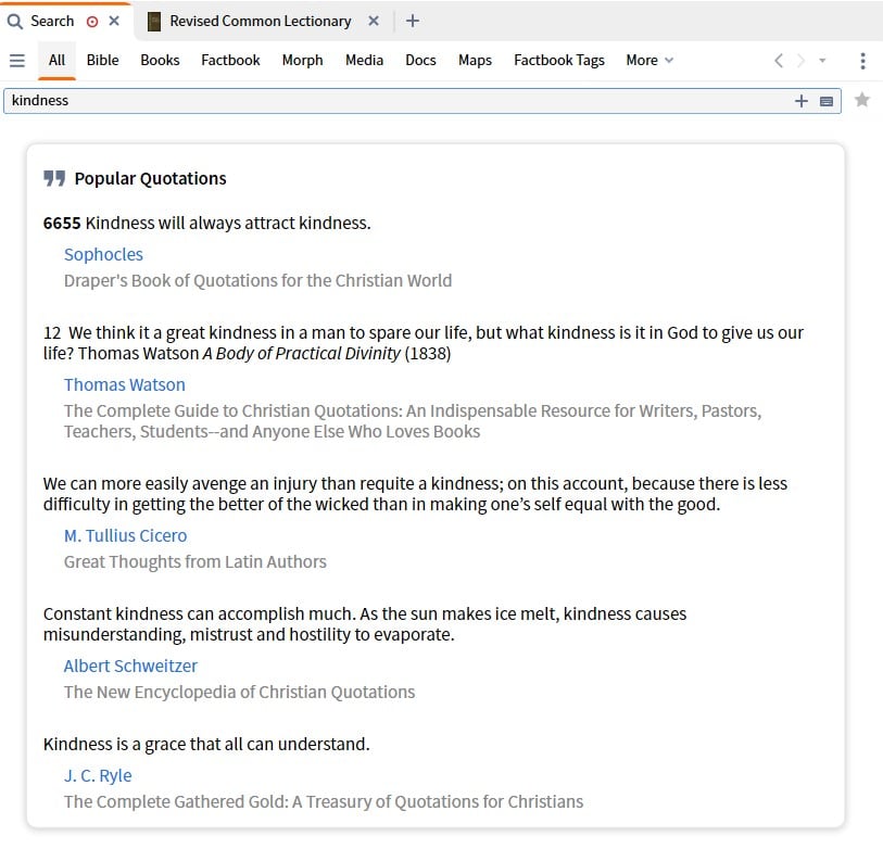 Can I search for Popular Quotes directly without having to open Sermon ...