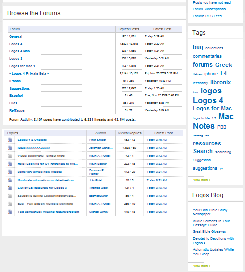 Small Forum Layout Change - Logos Community