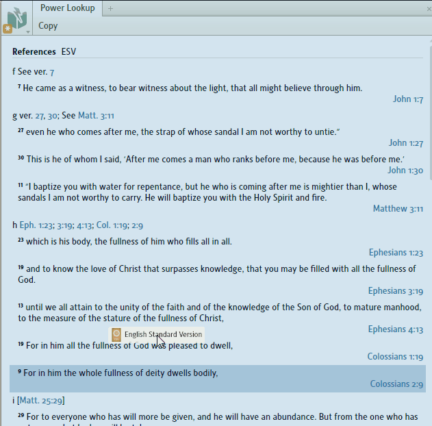 Power look up suggestion ( muliple veses copy ) — Logos Community