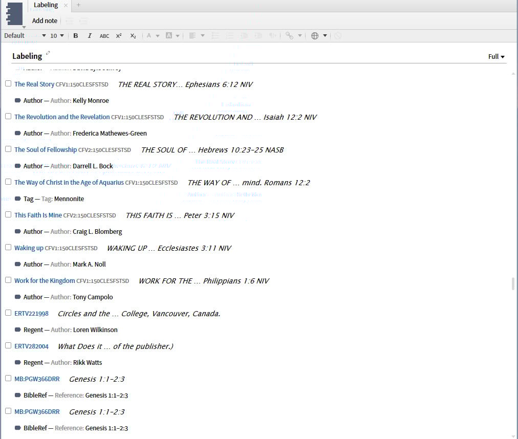 [resolved] Sorting Label Notes files - Logos Community