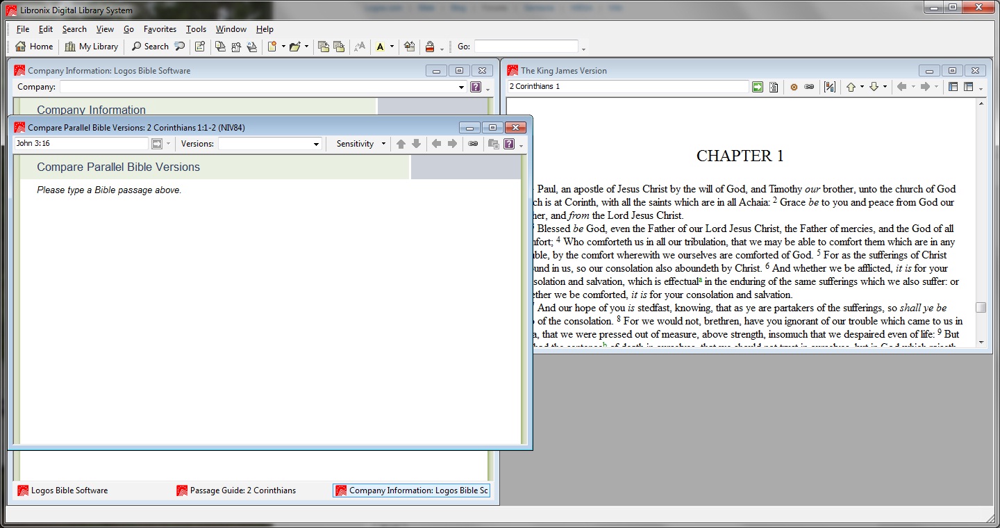 Compare Parallel Bible Version is blank in Logos 3 after upgrade to ...
