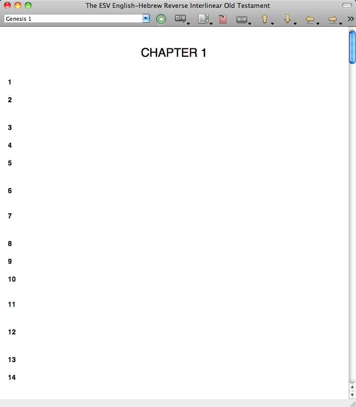 No Hebrew showing up in ESV Reverse Interlinear Hebrew-English - Logos ...