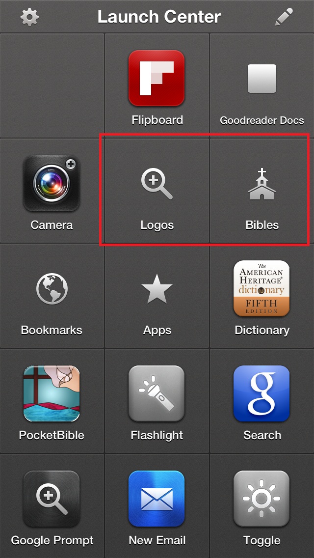 Shortcuts - Logos + Launch Center Pro + Goodreader - Logos Community