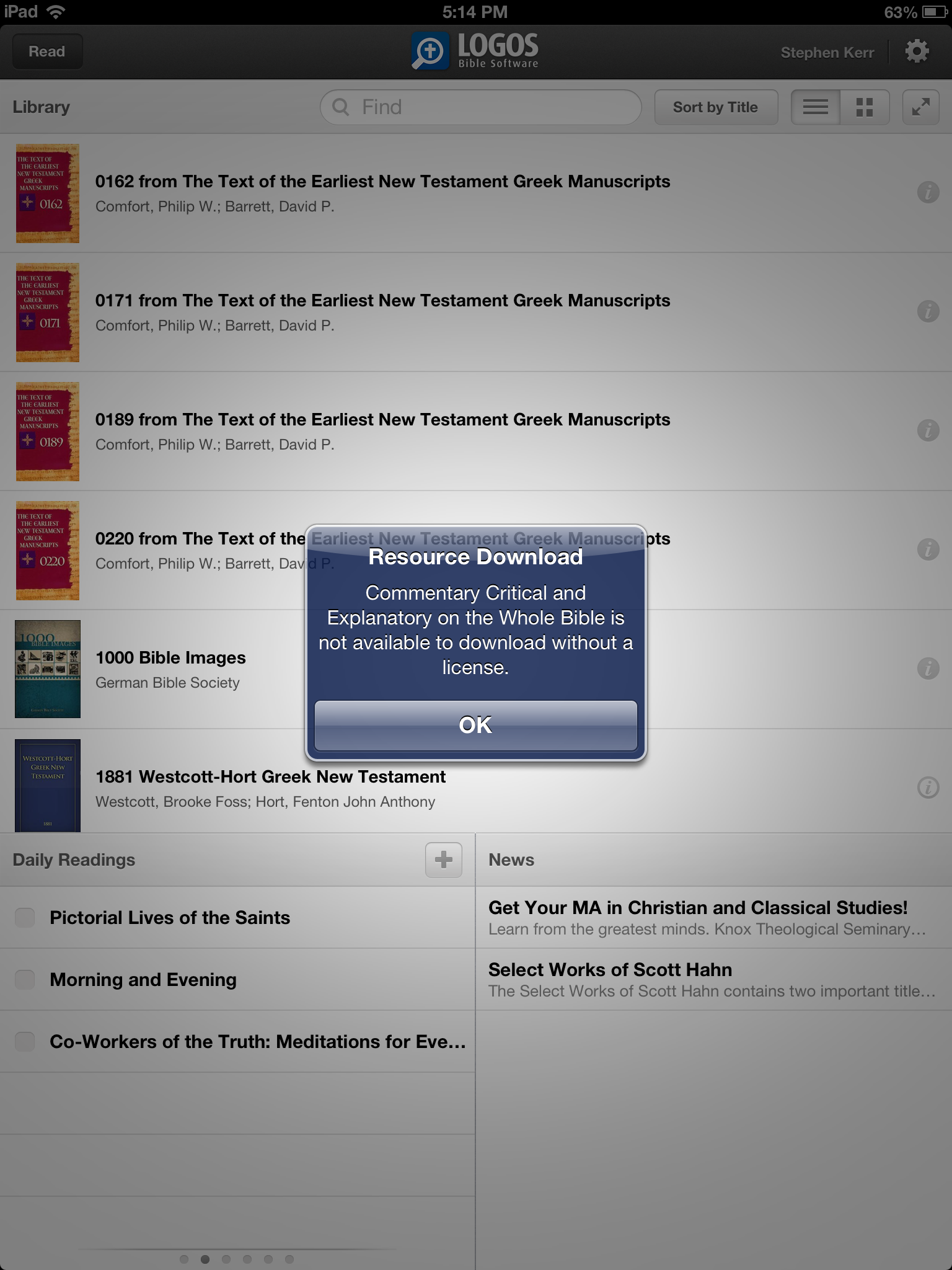 Confusing "Resource Download" Pop-Up Message - Logos Community