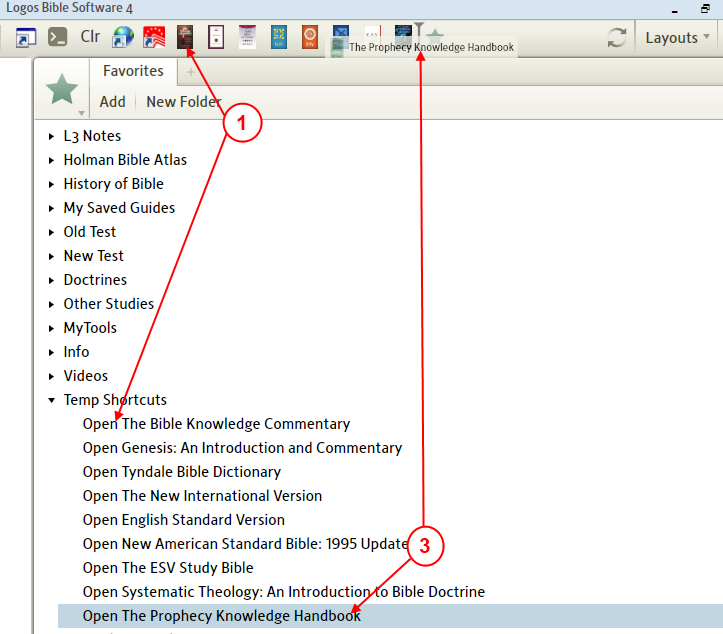 Saving Shortcuts & Restoring them to shortcut bar — Logos Community