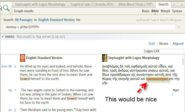 Sugg: Highlight in bible search translations, not just 1st one. — Logos ...