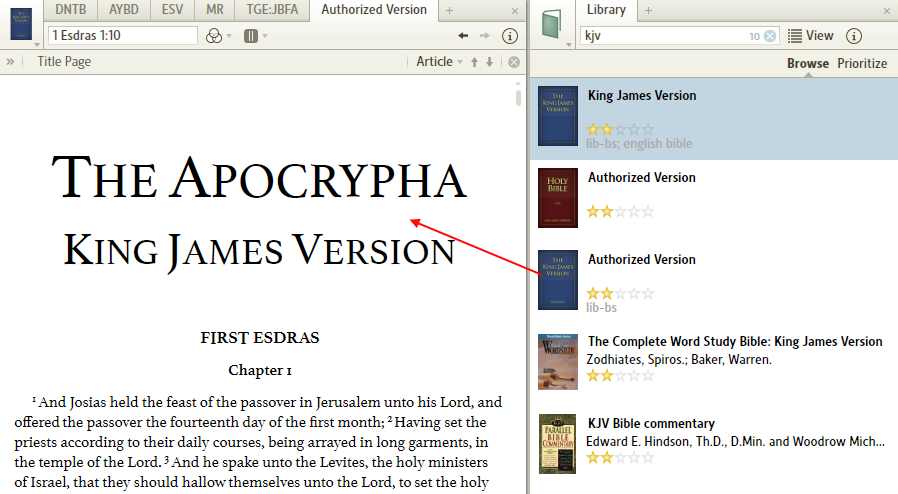 Metadata bug: KJV Apocrypha has been renamed as Authorized Version - Logos Community