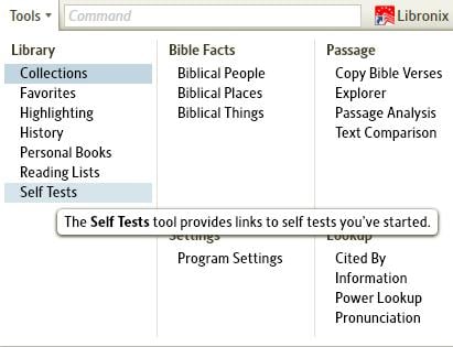 List of resources that use "Self Test" feature - Logos and Verbum Forum ...