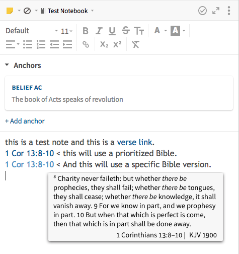 In Notes: how to do link a Bible Verse to an Alternative Biblical ...