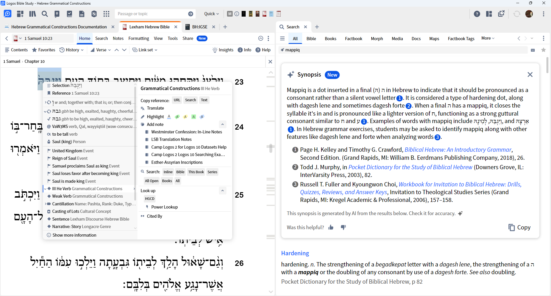 BUG:Lamed Heh Verbs with Mappiq Have Wrong Tagging - Logos Community