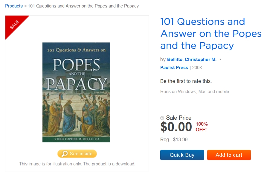 Free Logos Book - May 1 - 101 Questions and Answers on the popes and ...
