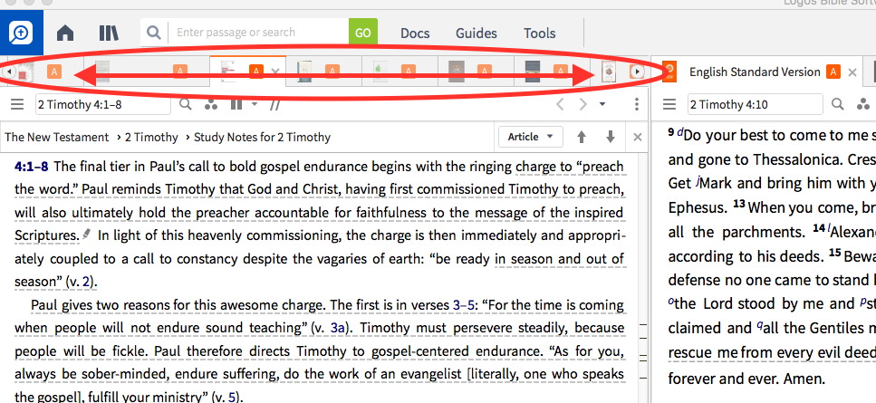No more horizontal scrolling through tabs? - Logos Community