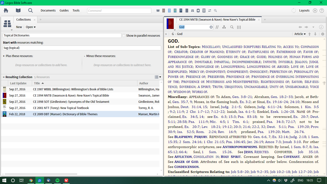 Attribute(s) of God - Filter possible? - Logos and Verbum Forum - Logos ...
