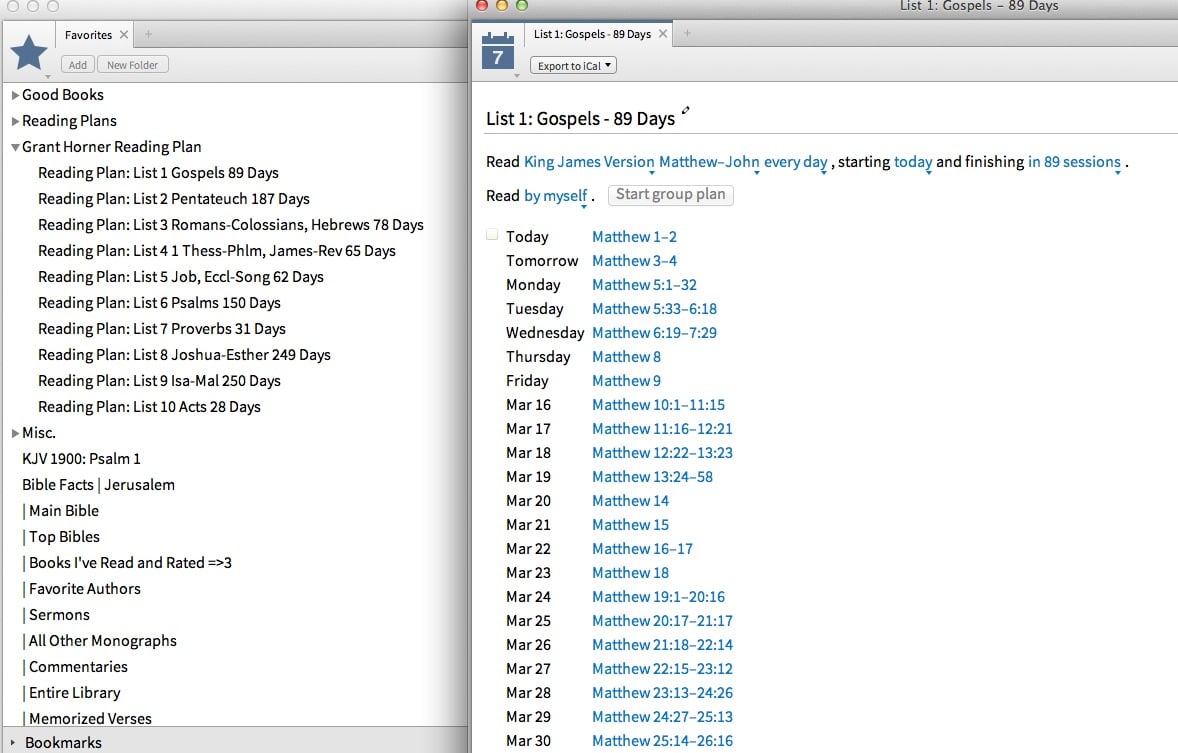 Grant Horner's Bible Reading Plan in Logos - Logos Community