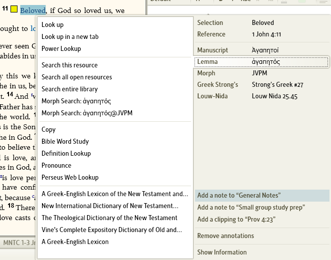 SUGG: Sympathetic Notetaking OR Adding a Note to a Greek Word in a ...