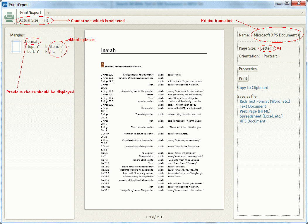 Bug? Print Interface — Logos Community