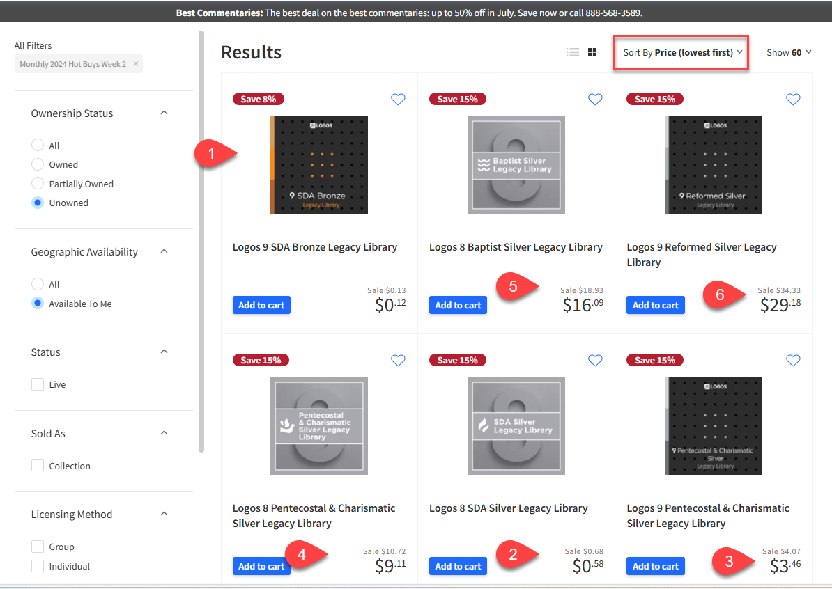 BUG: Unusual understanding of sorting by price - Logos Community