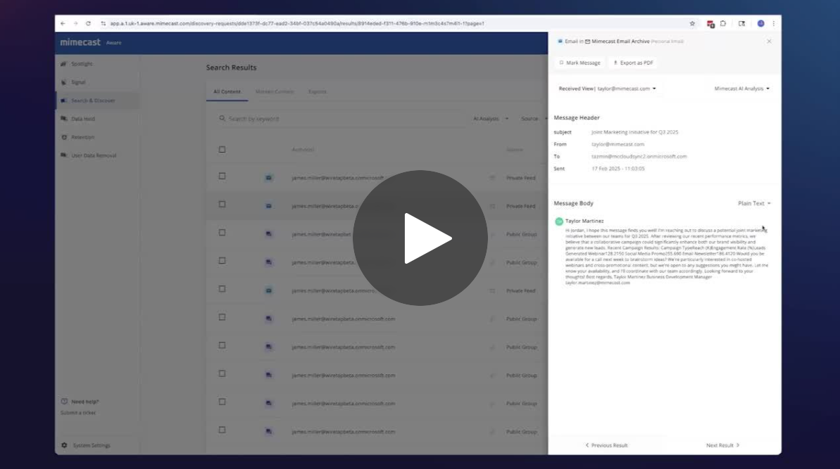 Introducing Search & Discover for Email - Mimecast Community