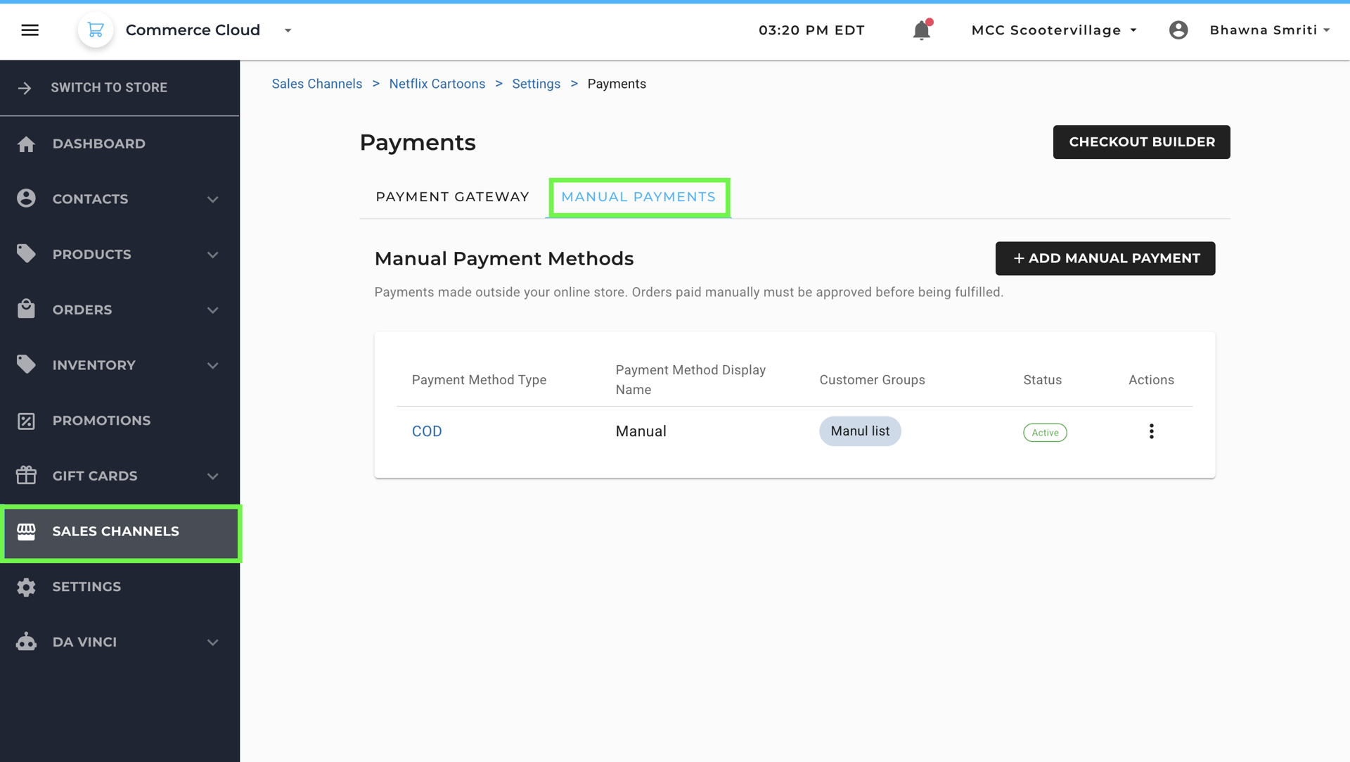 Manual Payment - Maropost Community