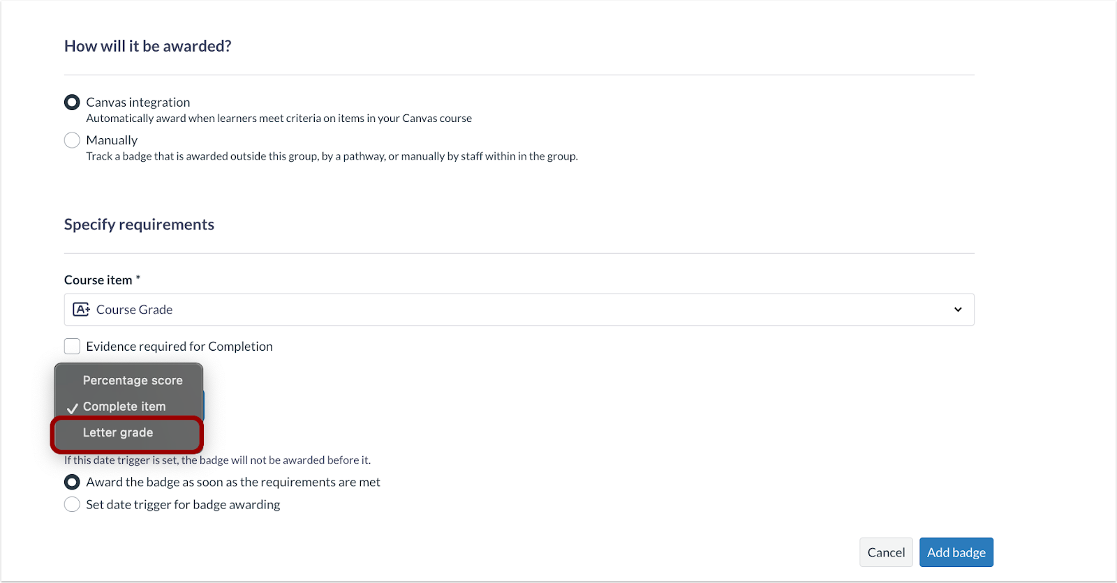 Parchment Award Digital Badges Release Notes (2026-02-09) - Instructure ...