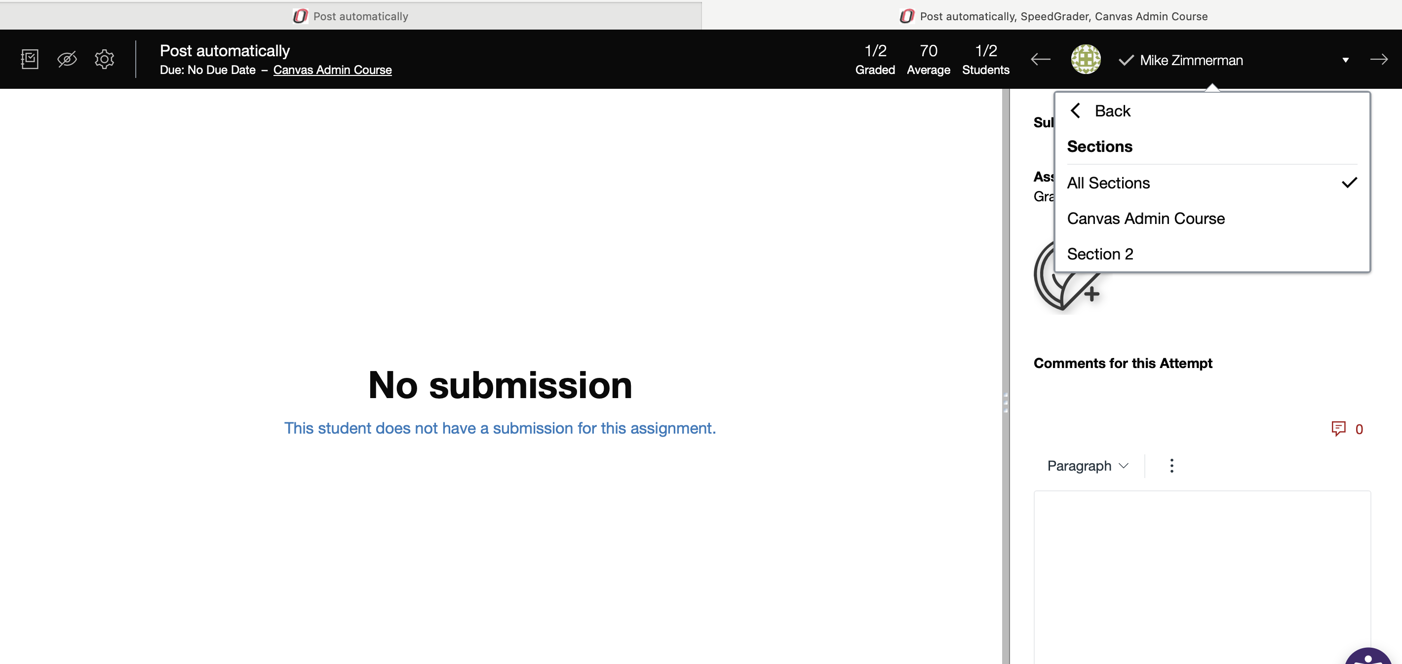 Speedgrader functionality - Instructure Community