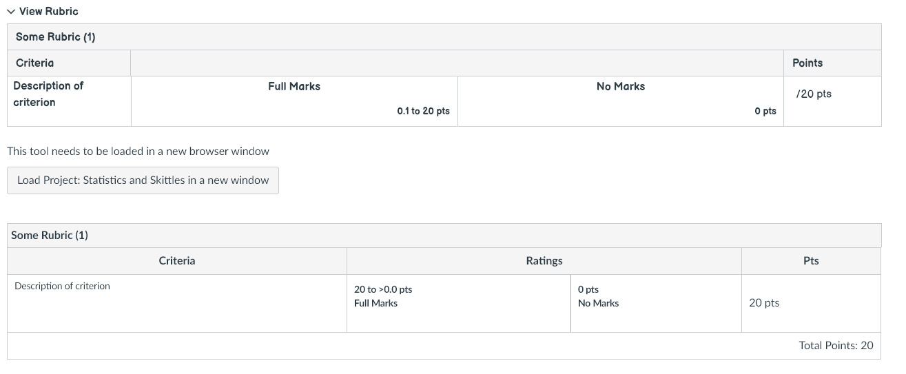 New assignment layout with rubric and external tool causing issues ...