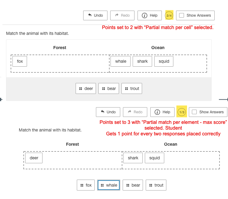 Partial Credit for Classification Questions - Instructure Community