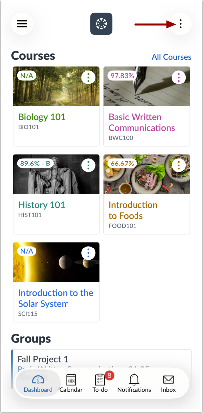 How do I use the Dashboard in the Canvas app on my iOS device ...
