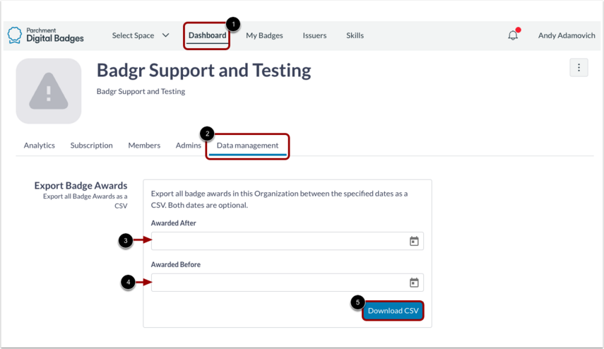 How do I use the Data Management Tab? - Instructure Community