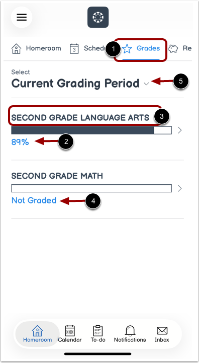 How do I view my grades in a current subject using the Canvas app on my ...