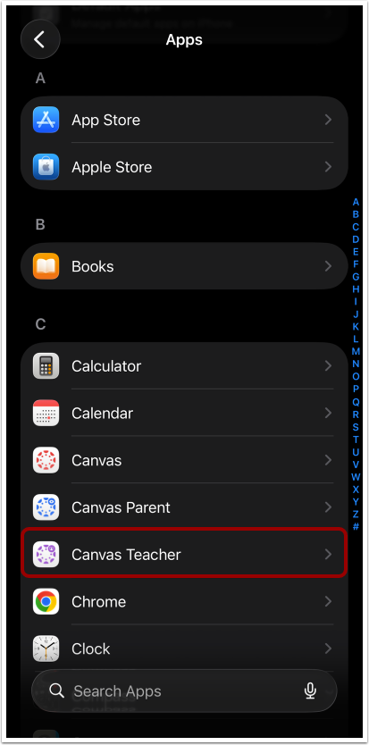Welke opties van de Canvas Teacher-app kan ik beheren via de ...