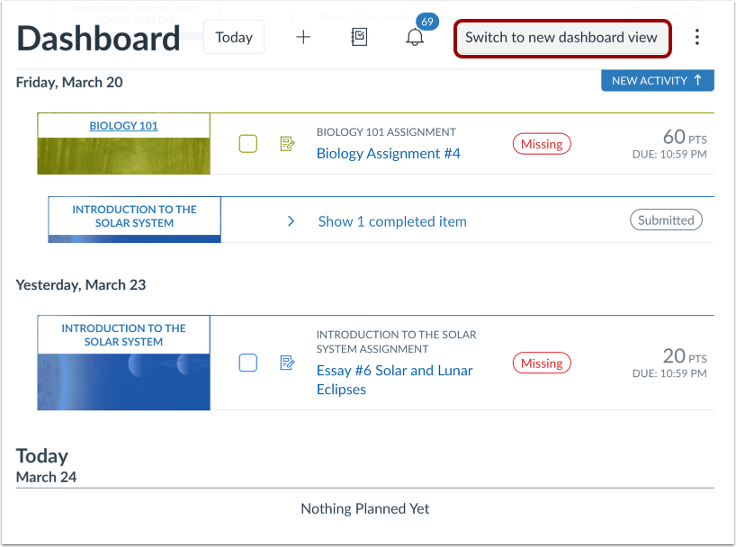 How do I customize my Dashboard as a student? - Instructure Community