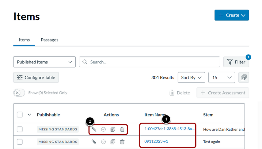 How do I view or manage items in item banks? - Instructure Community