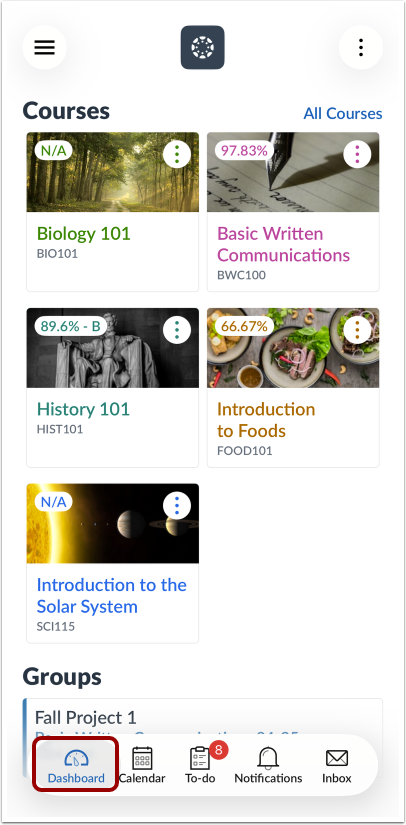 How do I use the Dashboard in the Canvas app on my iOS device ...