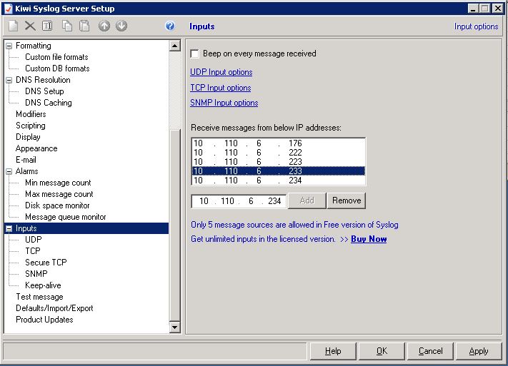 Adding devices to the Kiwi Syslog free version - THWACK