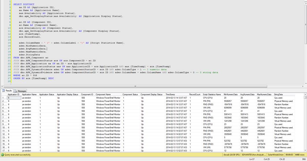 Which table or view do I need to query for historical Windows Script ...