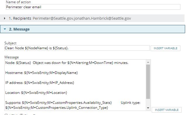 Change Clear Email Subject line - THWACK