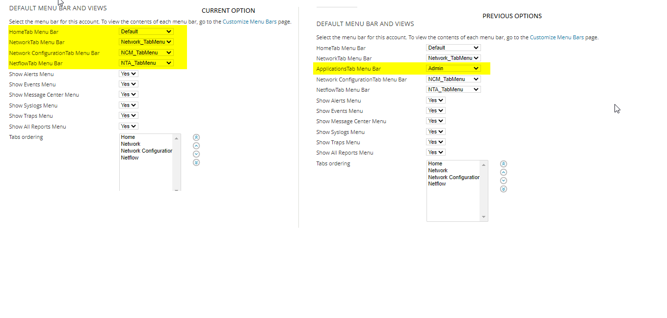 Application menu tab is missing when adding individual accounts or add ...
