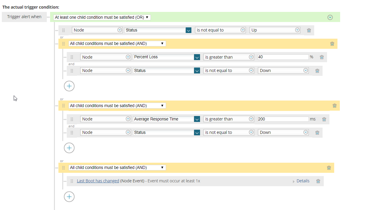 Creating an alert with multiple triggers, is there a way to have ...