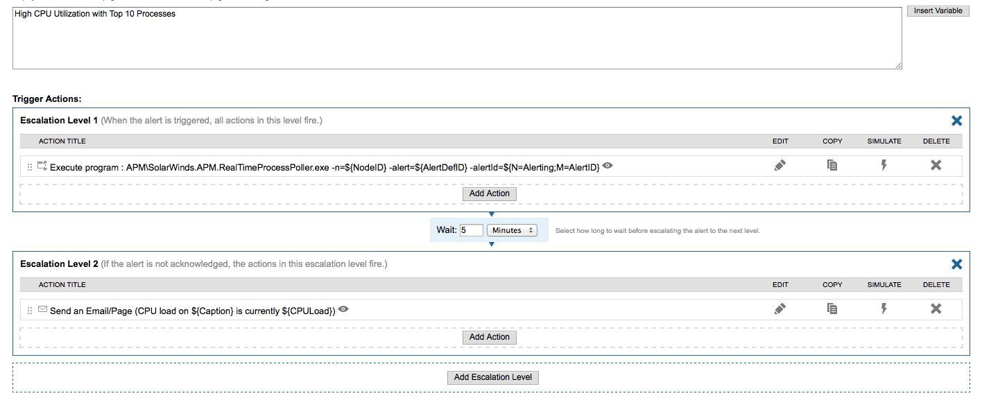 High CPU Utilization with Top 10 Processes alert not sending out the ...