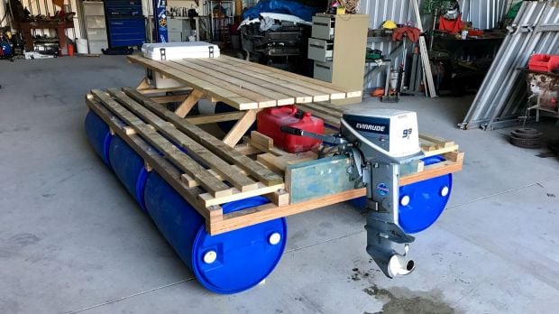 Floating picnic table with outboard motor - Bunnings Workshop community