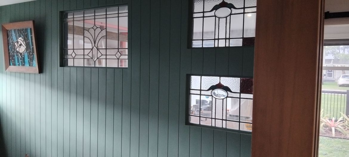 New internal wall featuring stained glass - Bunnings Workshop community