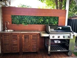 Merbau feature wall with vertical garden - Bunnings Workshop community