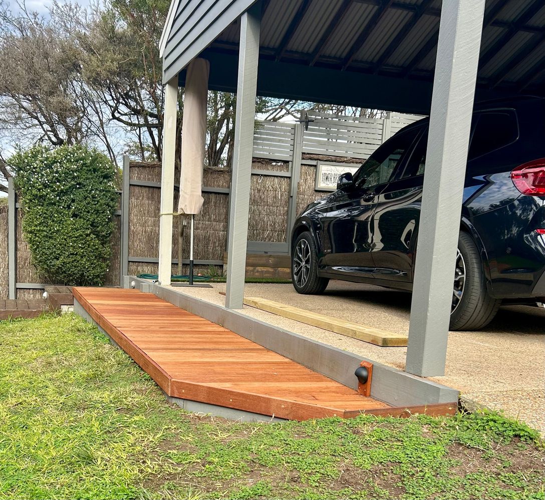 Carport edging and Merbau decked walkway - Bunnings Workshop community