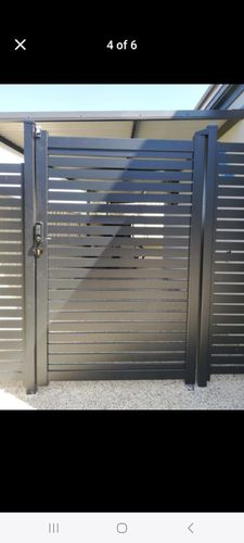 Gate Posts installation to brick for slat gate having top and bottom ...