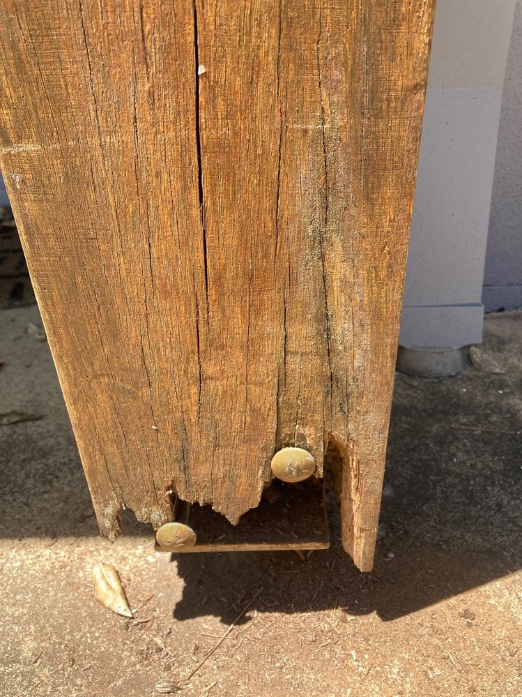 How to fix rotted timber post? - Bunnings Workshop community