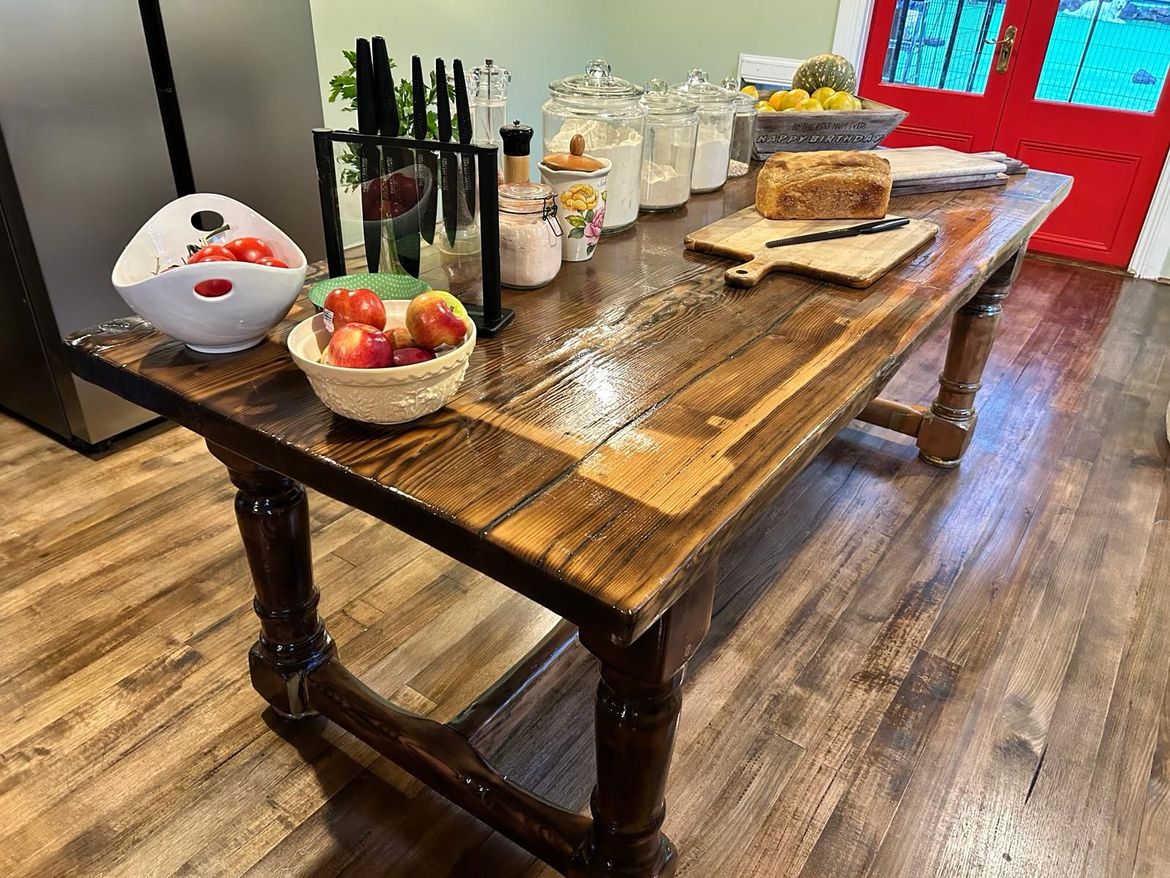 Burnt family dining table restoration - Bunnings Workshop community
