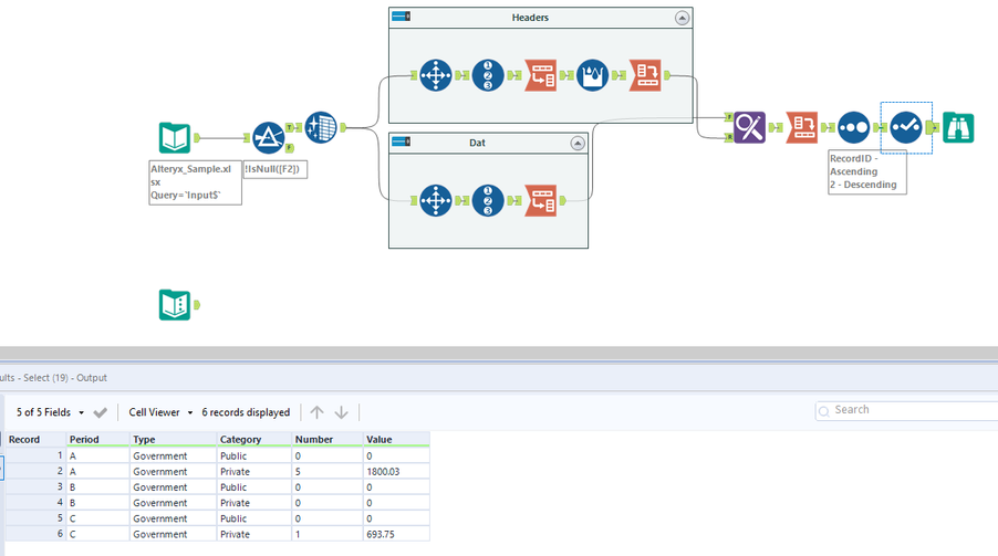 Transpose Excel pivot table - Alteryx
