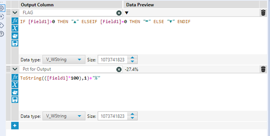 Mirroring Excel totals, previous week percentage differences and ...