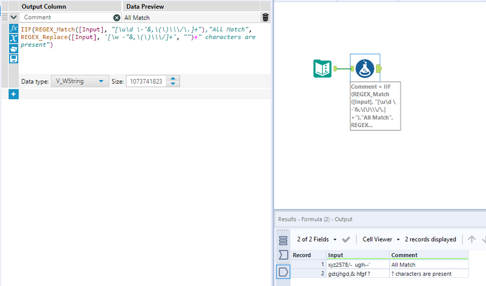 Data Validation to check character type in string field - letter ...